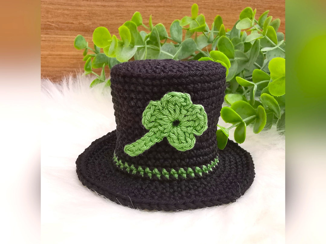 PDF Crochet Pattern / Crochet Instructions Top Hat With Lucky Clover ...