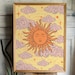 Retro Sun Print 70s Wall Art Celestial Art Retro Home - Etsy