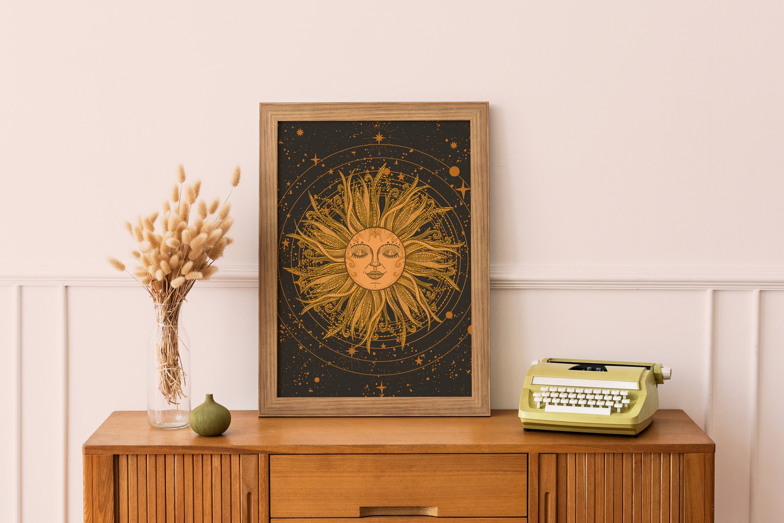 Sun Print Vintage Poster Celestial Decor 70s Home Decor - Etsy