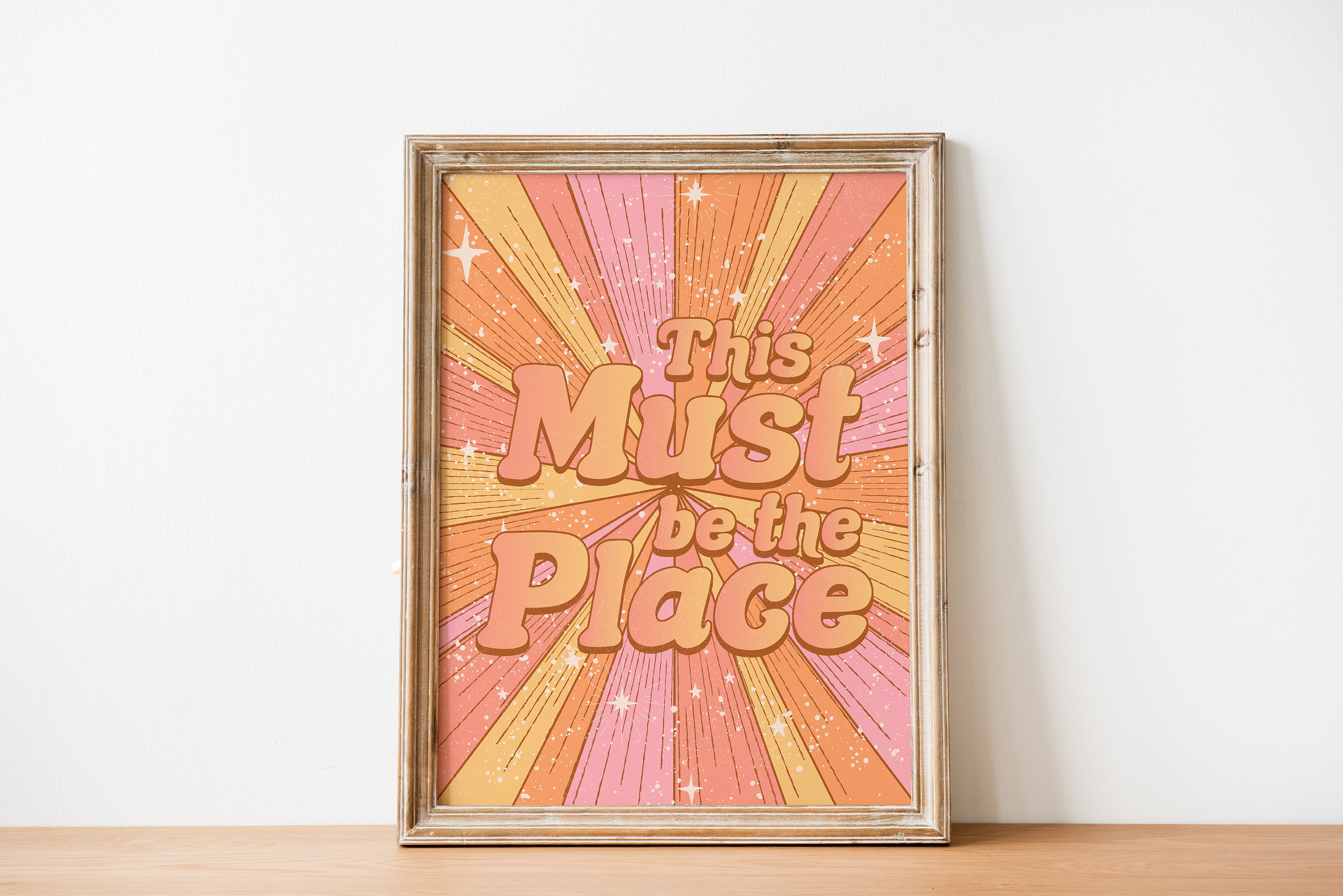 70s Set of 4 Prints Sun and Moon 70s Decor Celestial Decor | Etsy