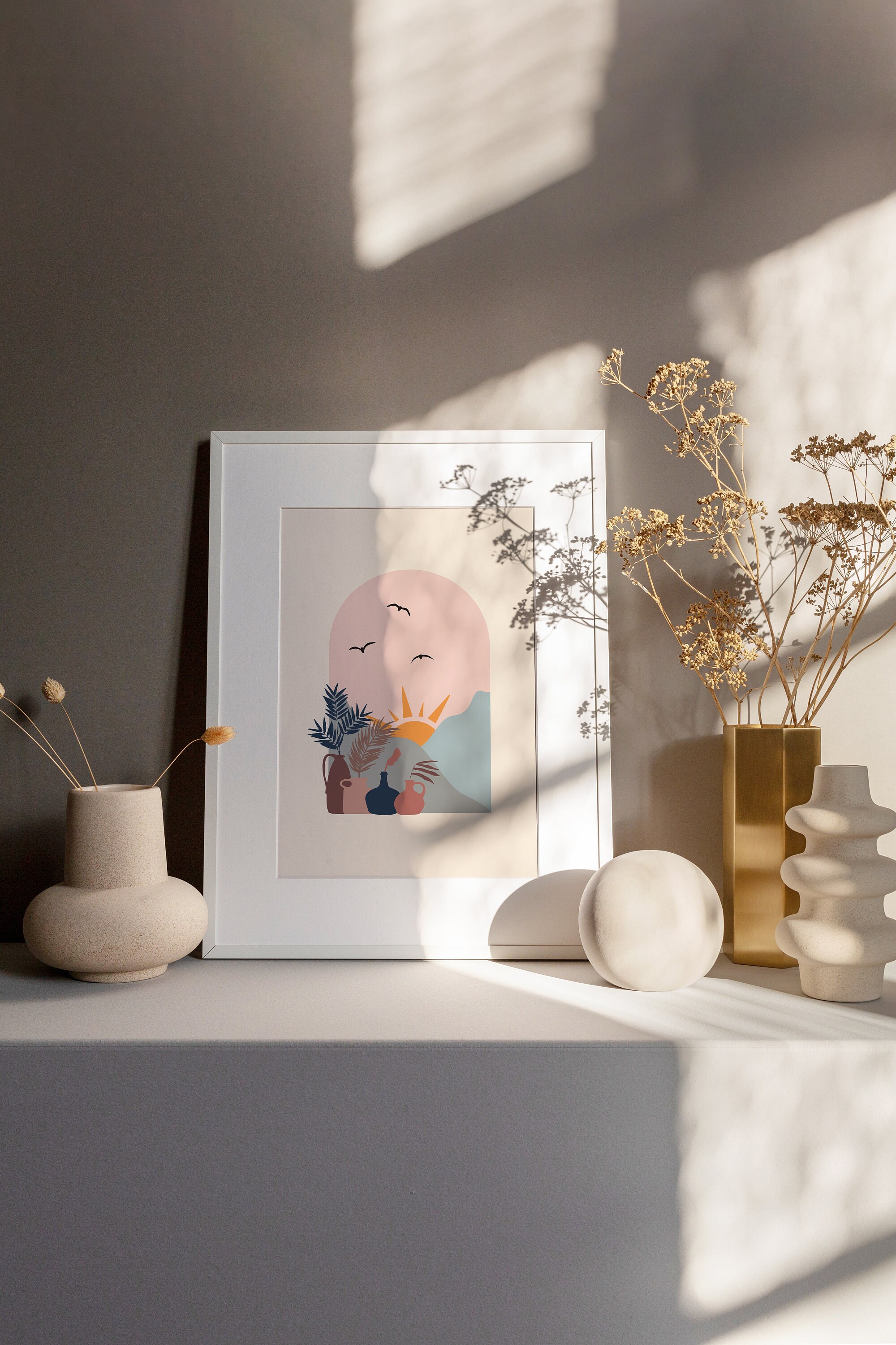 Abstract Landscape Poster Boho Landscape Art Print Mid - Etsy