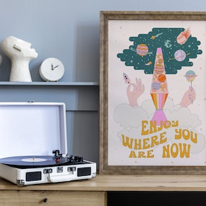 Funky Retro Print, Trippy Wall Art, Cosmic Art, 70s Decor, Space Poster ...