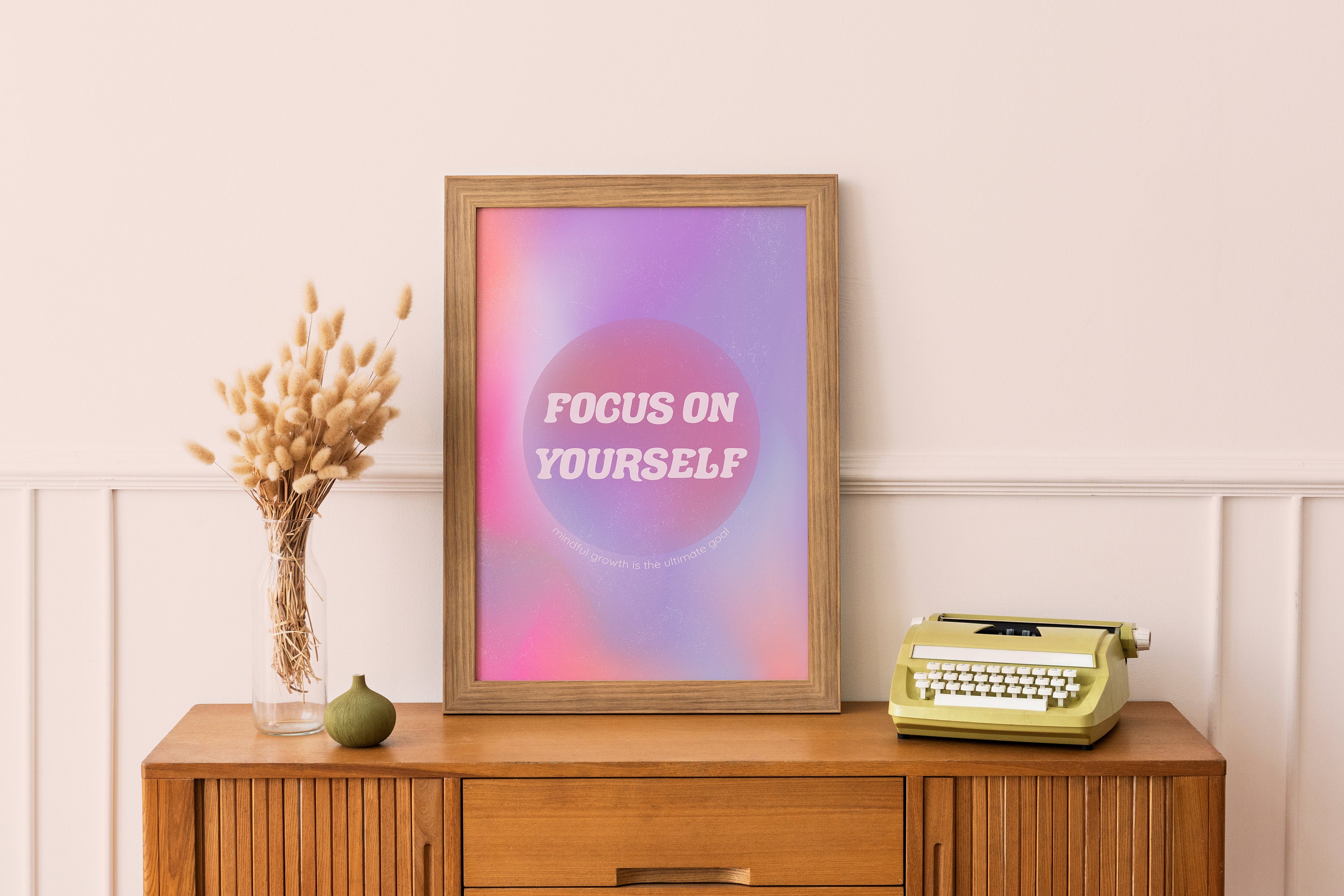 Gradient Art, Aura Poster, Mindful Quote, 70s Decor, Retro Gradient ...