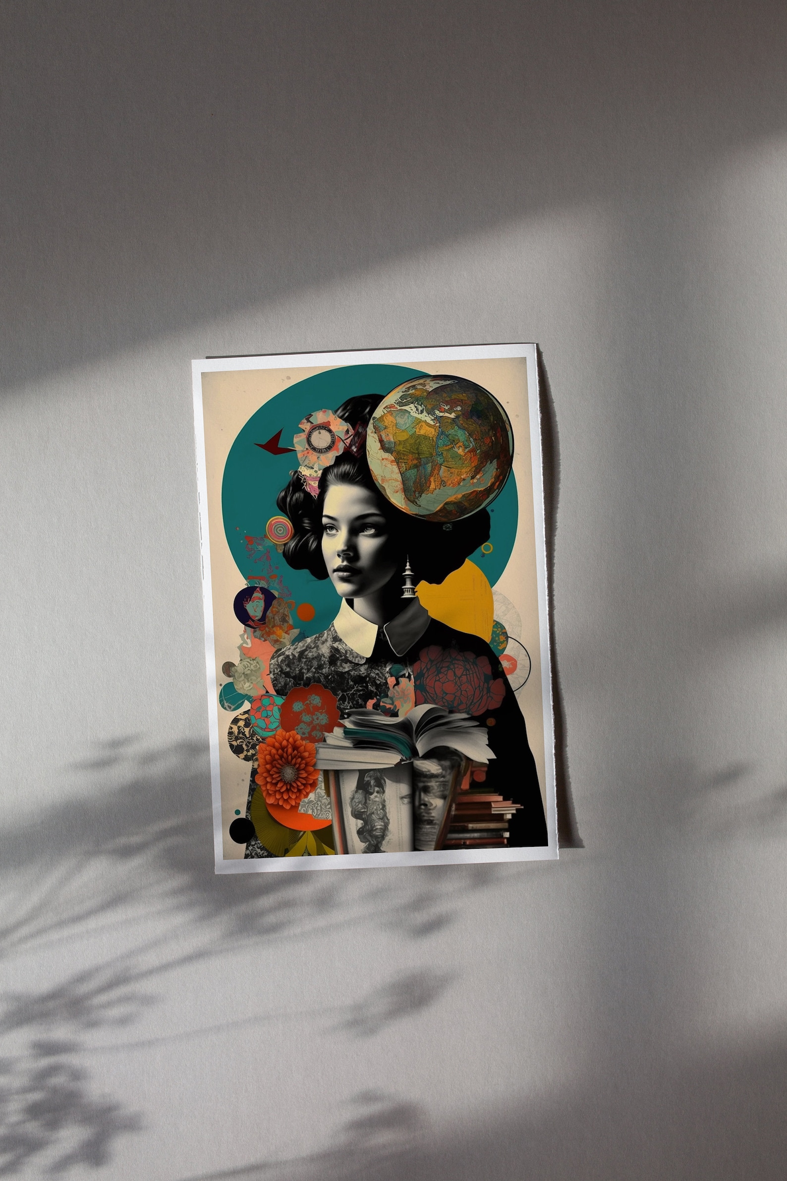 Altered Art Portrait Poster: Eclectic Maximalist Wall Decor - Etsy