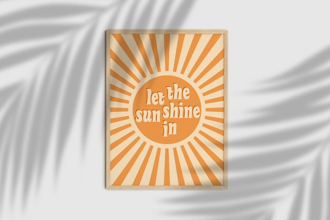Retro 70s Home Decor, Vintage Sun Poster, 70s Quote Print, Vintage ...
