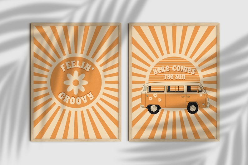 70s Decor Set of Vintage Posters 70s Posters Set Trendy | Etsy