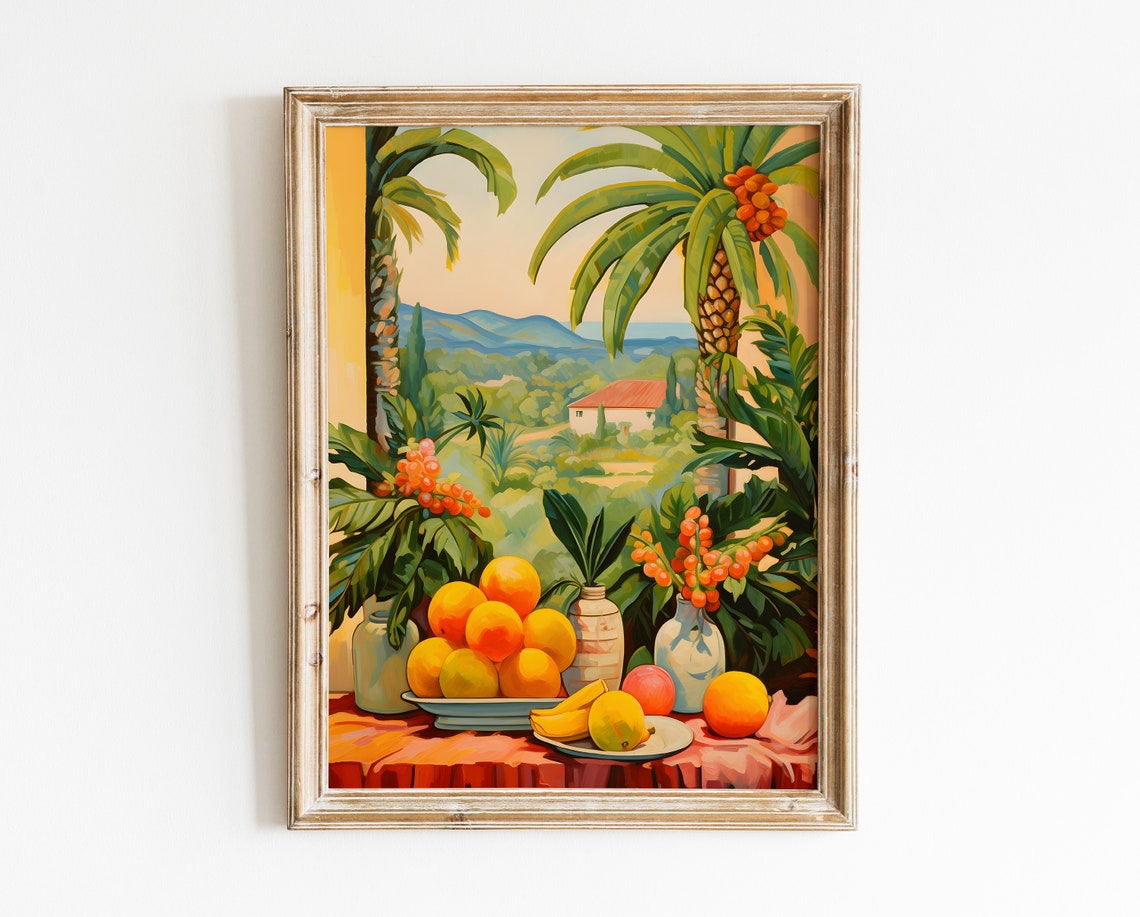 Tropical Still Life Art Print: Retro 70s Landscape Poster - Etsy