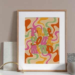 Psychedelic Home Decor, Vintage Poster, Mental Health Poster, 70s Decor ...