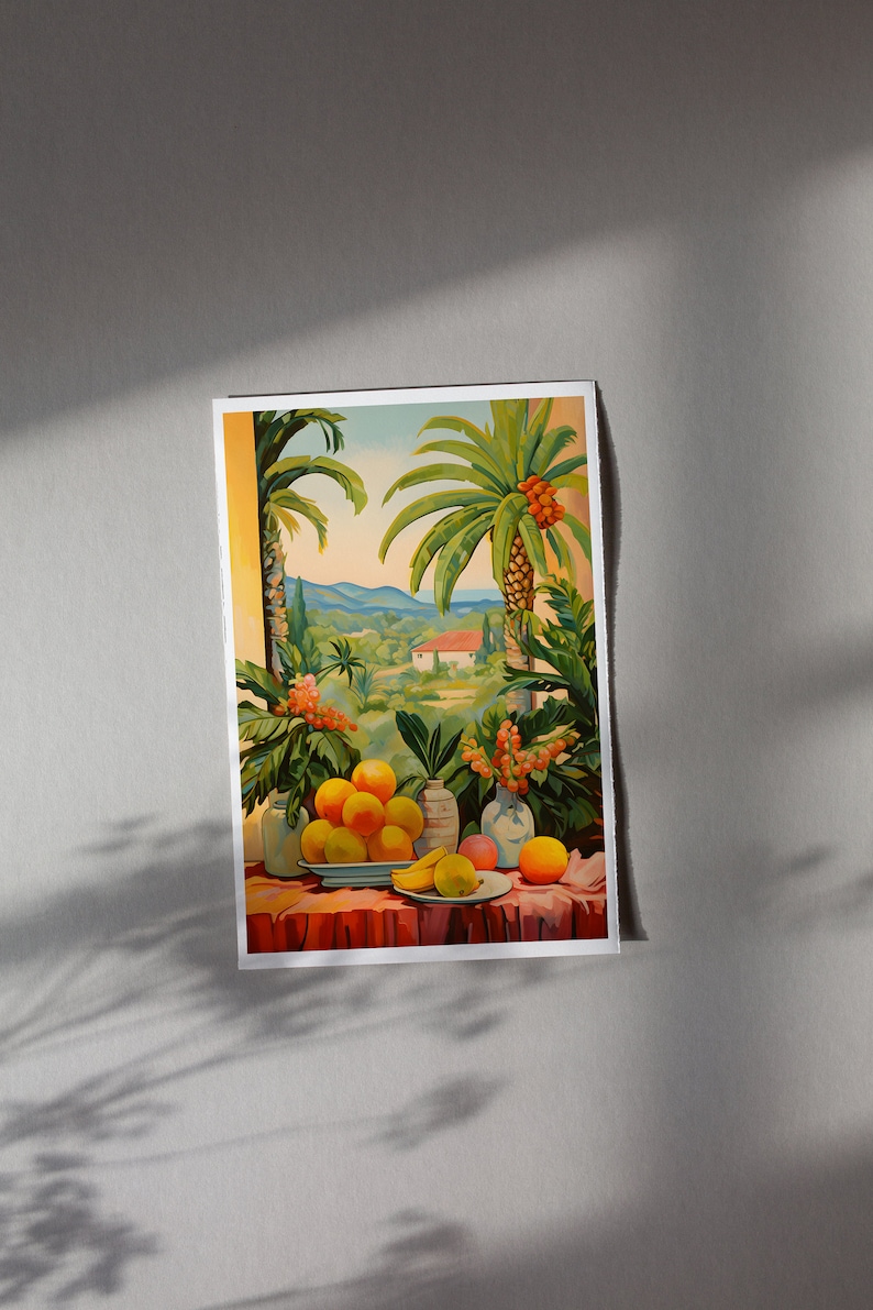 Tropical Still Life Art Print: Retro 70s Landscape Poster - Etsy