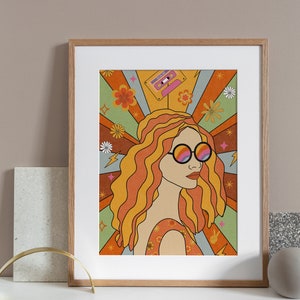 70s Set of 5 Prints, Retro Print Set, 70s Retro Gallery Wall Set ...