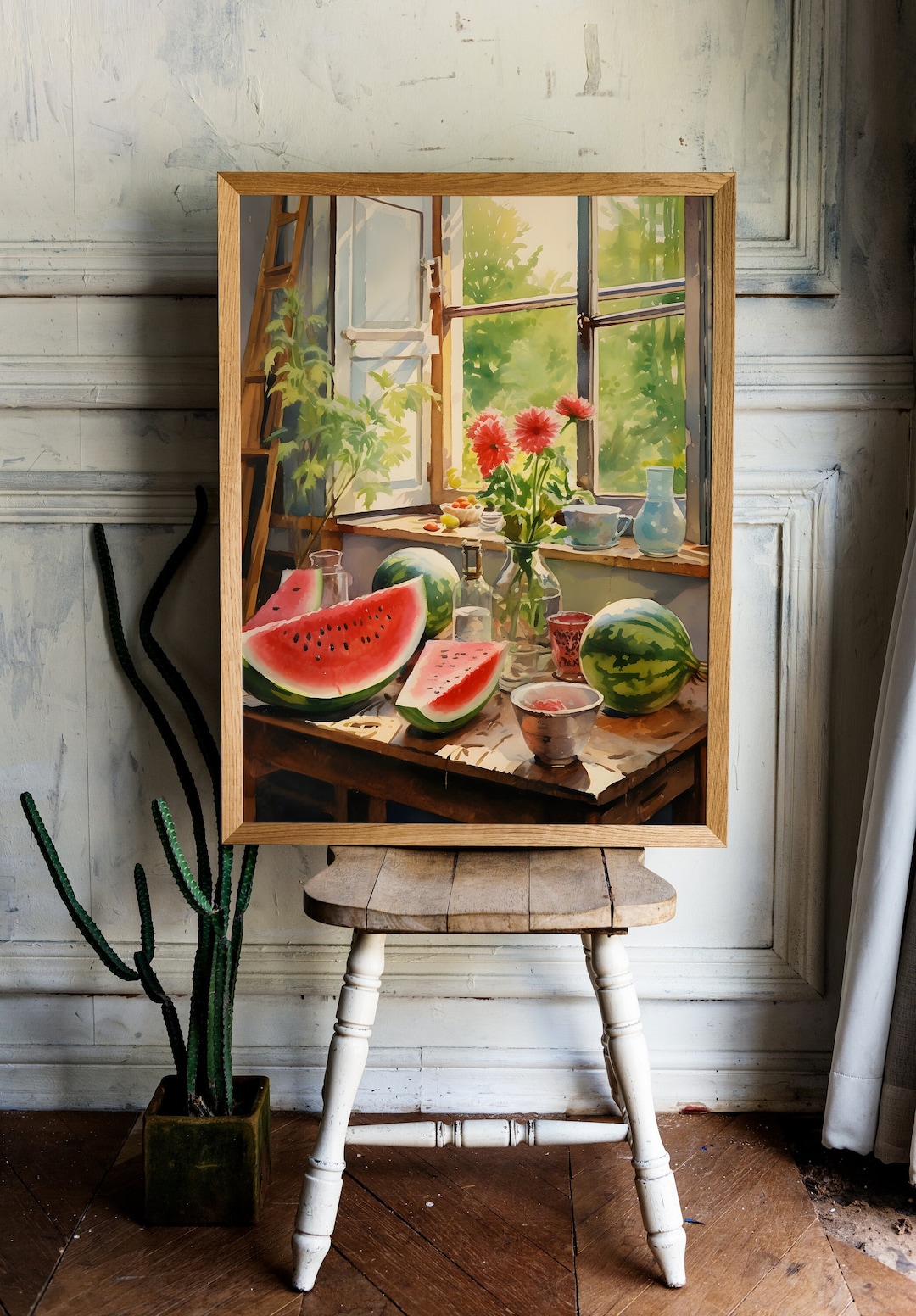 Watermelon Slice Still Life Painting | Kitchen Still Life Painting Art ...