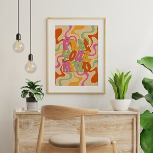 Psychedelic Home Decor, Vintage Poster, Mental Health Poster, 70s Decor ...