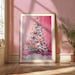 Preppy Pink Christmas Tree Print, Colorful Modern Christmas Tree Poster ...