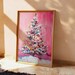 Preppy Pink Christmas Tree Print, Colorful Modern Christmas Tree Poster ...