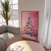 Preppy Pink Christmas Tree Print, Colorful Modern Christmas Tree Poster ...