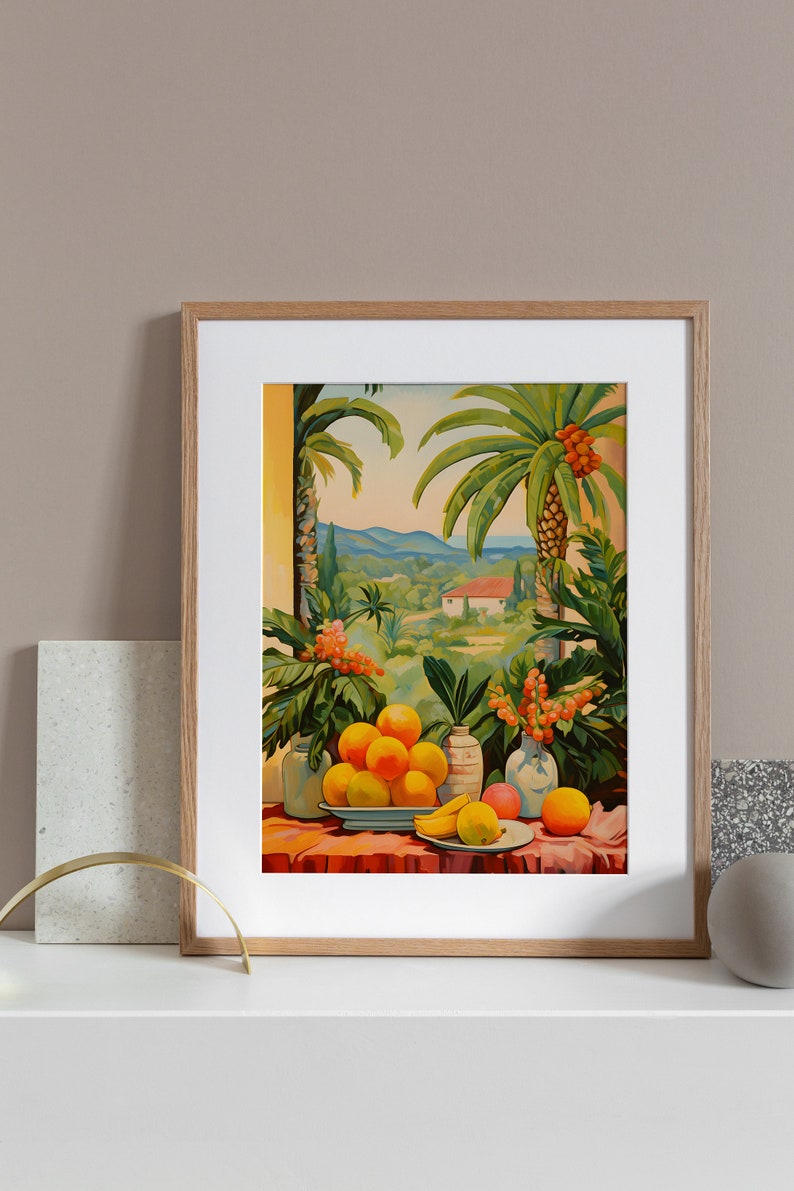 Tropical Still Life Art Print: Retro 70s Landscape Poster - Etsy