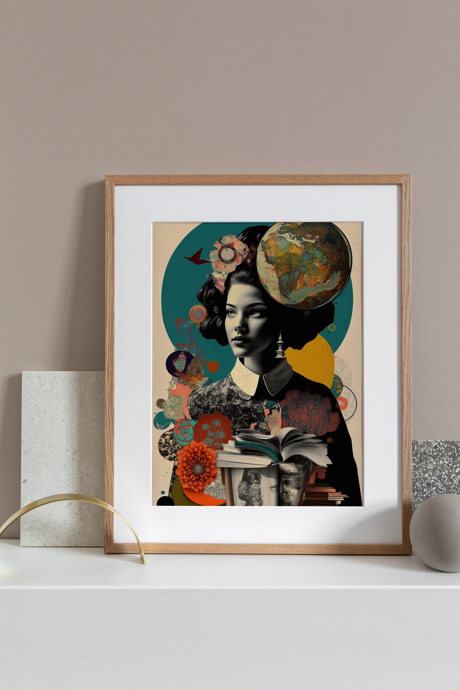 Altered Art Portrait Poster: Eclectic Maximalist Wall Decor - Etsy