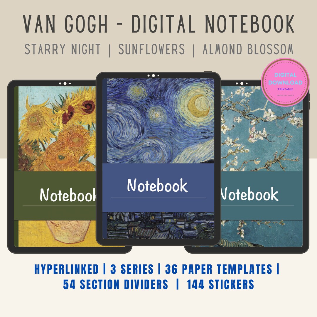 Van Gogh Notebook - Digital Notebook | Goodnotes | Notability ...