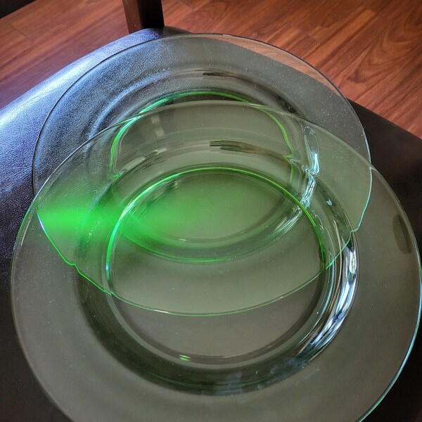 Uranium Glass Plates - Etsy