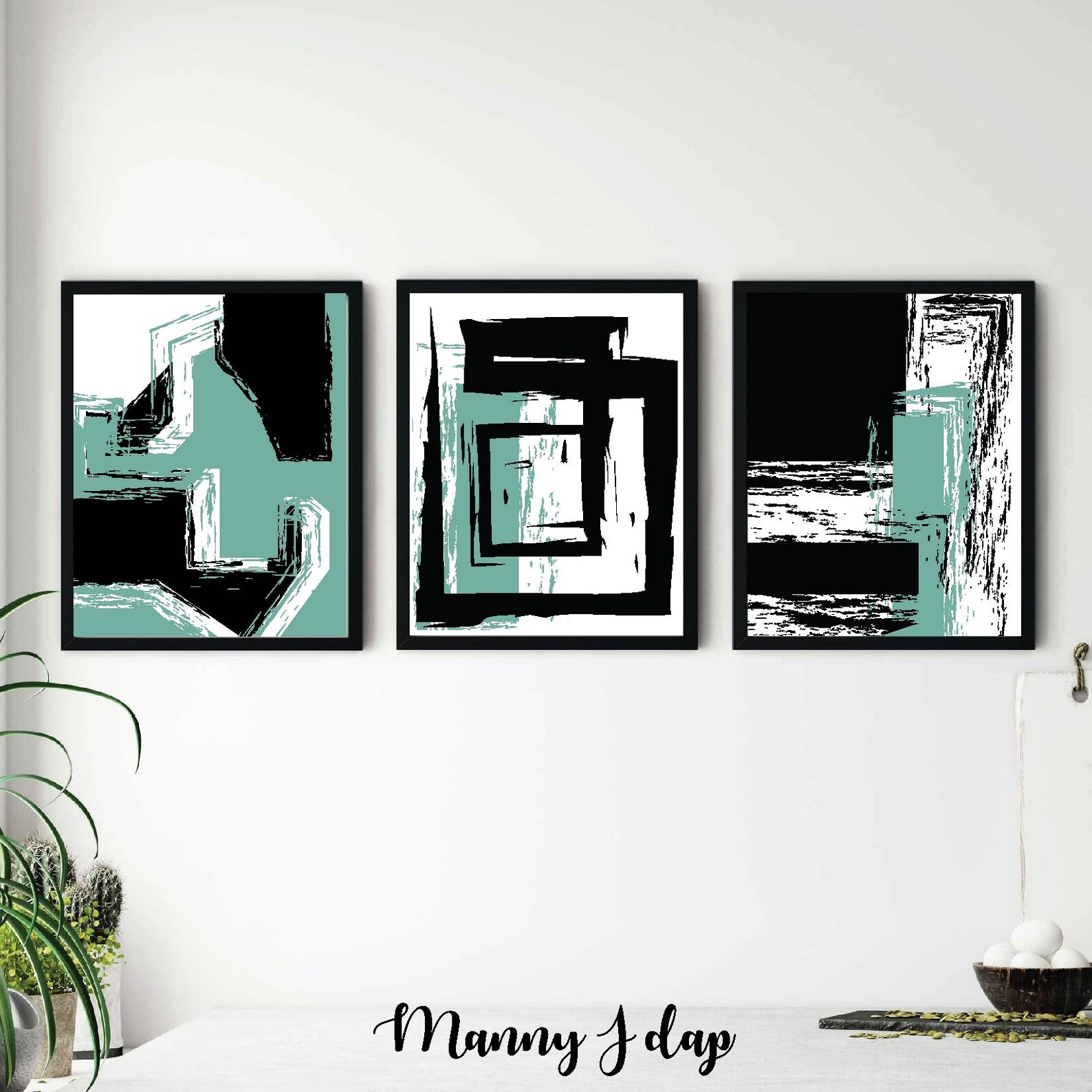 Abstract Painting, Abstract Painting Set of 3, Set of 3 Prints, Modern ...