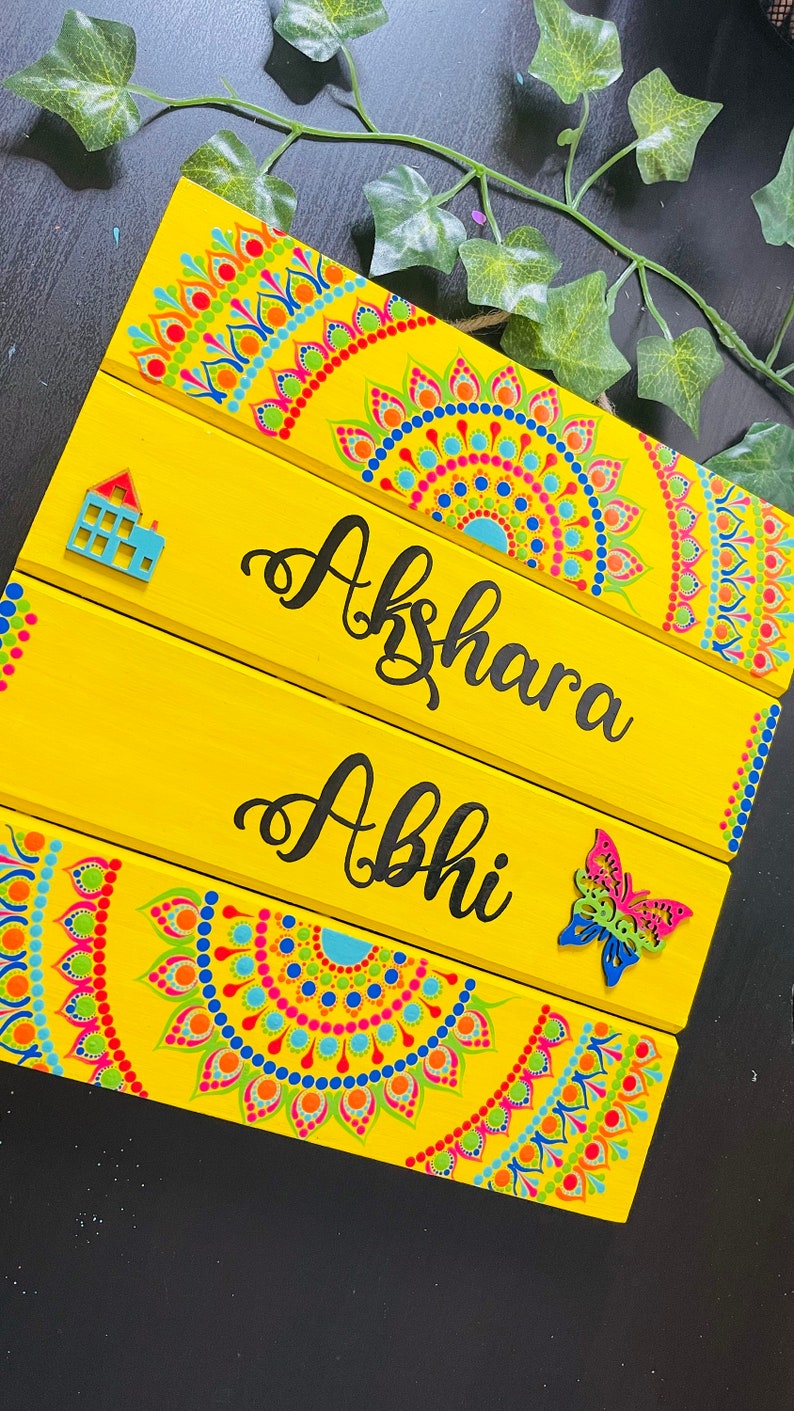 Hand Painted Mandala NAME Art Board door/wall Hanging - Etsy