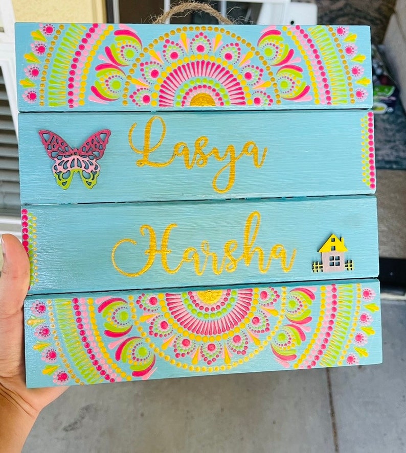 Hand Painted Mandala NAME Art Board - Etsy
