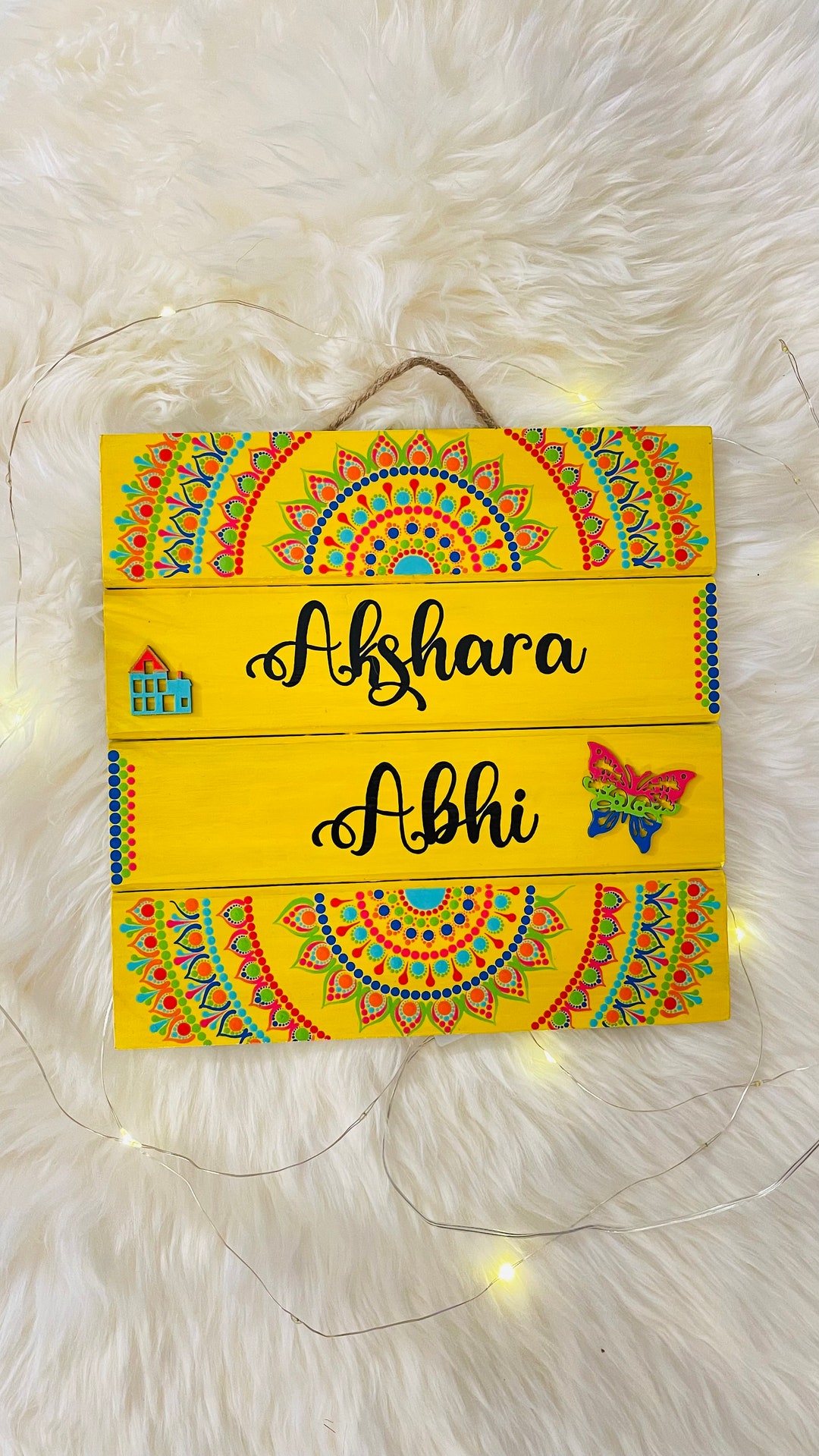 Hand Painted Mandala NAME Art Board door/wall Hanging - Etsy