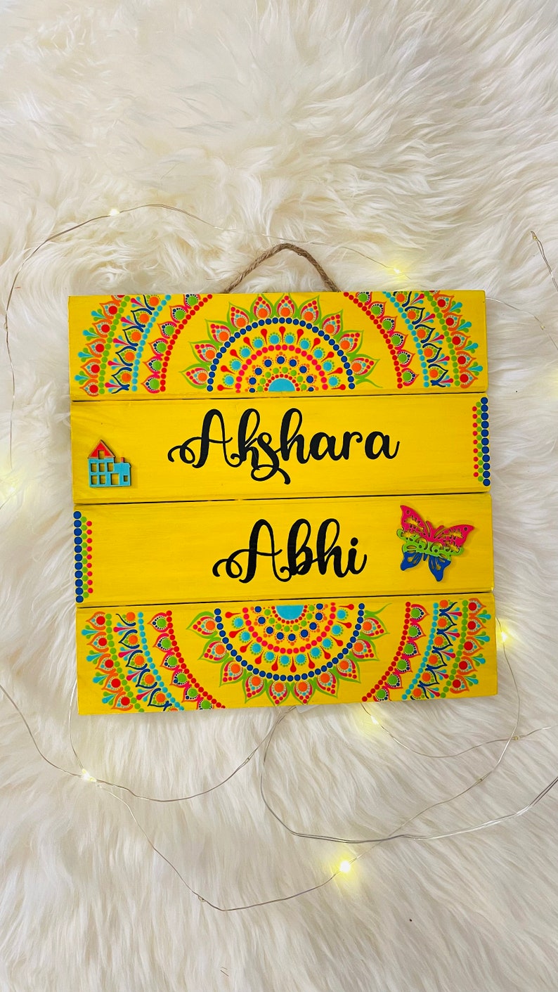 Hand Painted Mandala NAME Art Board door/wall Hanging - Etsy