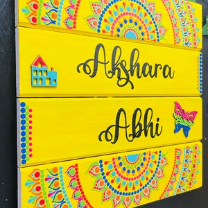 Hand Painted Mandala NAME Art Board door/wall Hanging - Etsy