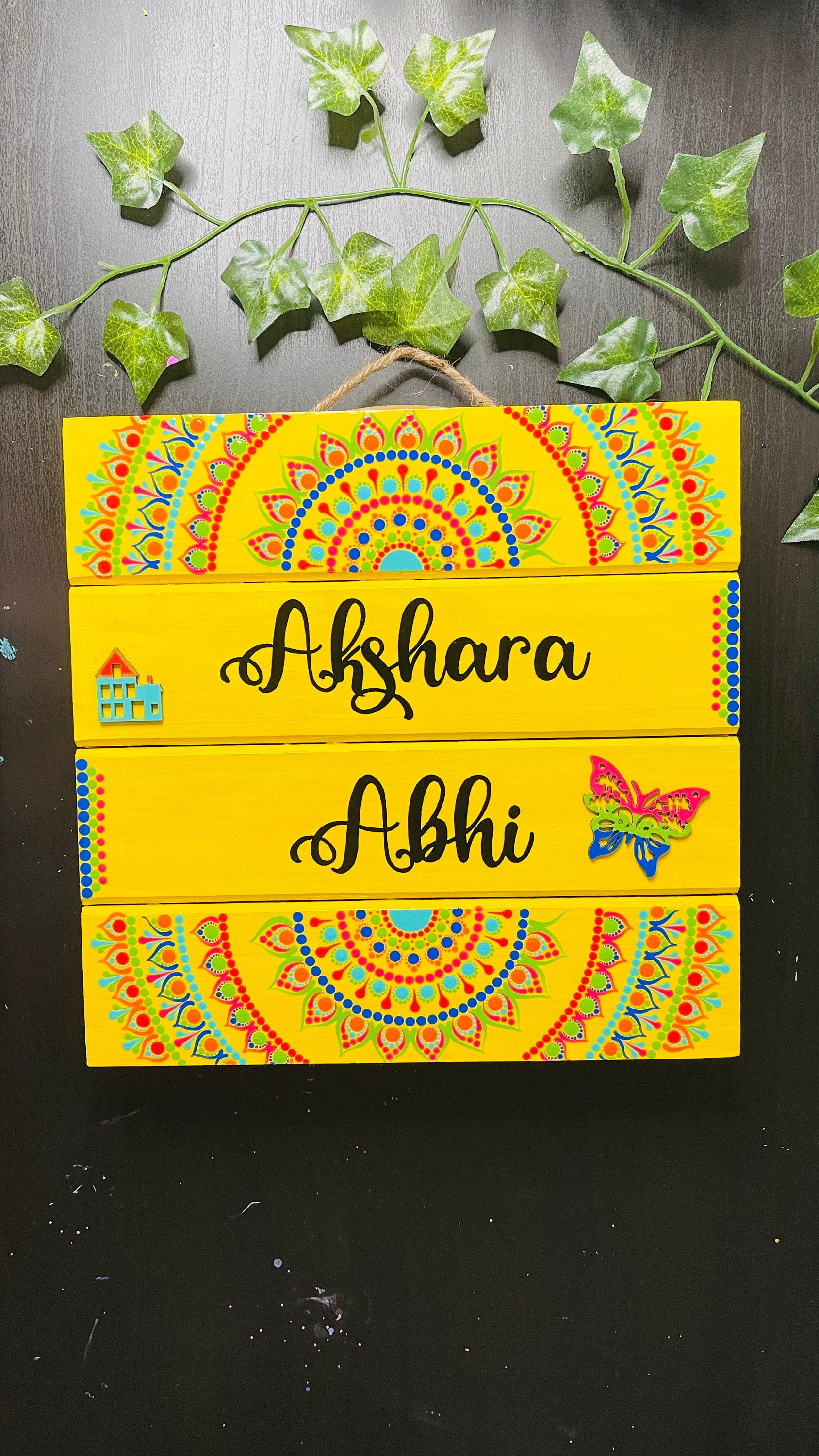 Hand Painted Mandala NAME Art Board door/wall Hanging - Etsy