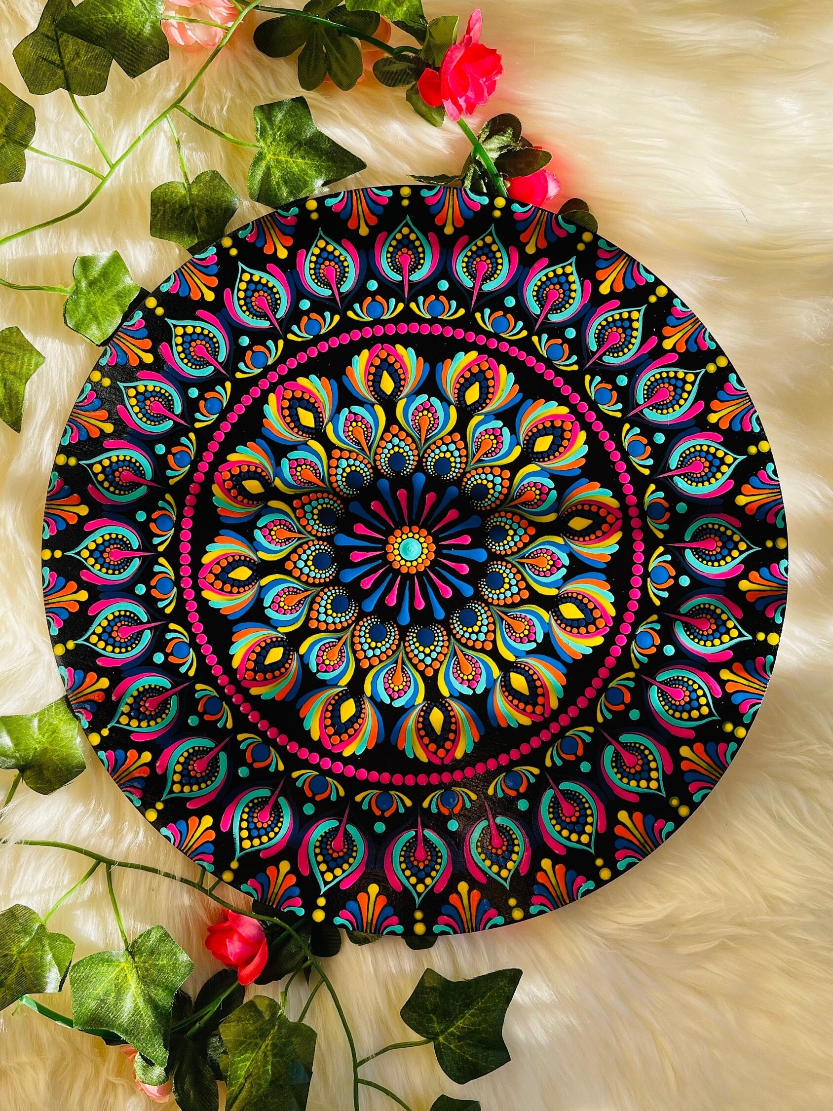 Vibrant Mandala Art Board - Etsy