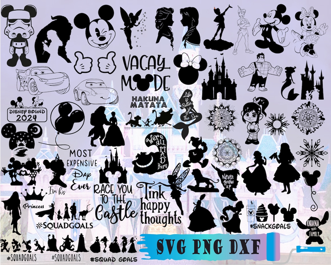 100 Bundle Svg Png DXF Eps Cricut Printable Clipart Silhouette, Mouse ...