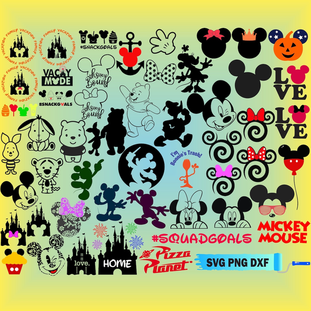 50+ Bundle Mickey Svg Png Dxf Eps Files for Cricut or Silhouette ...