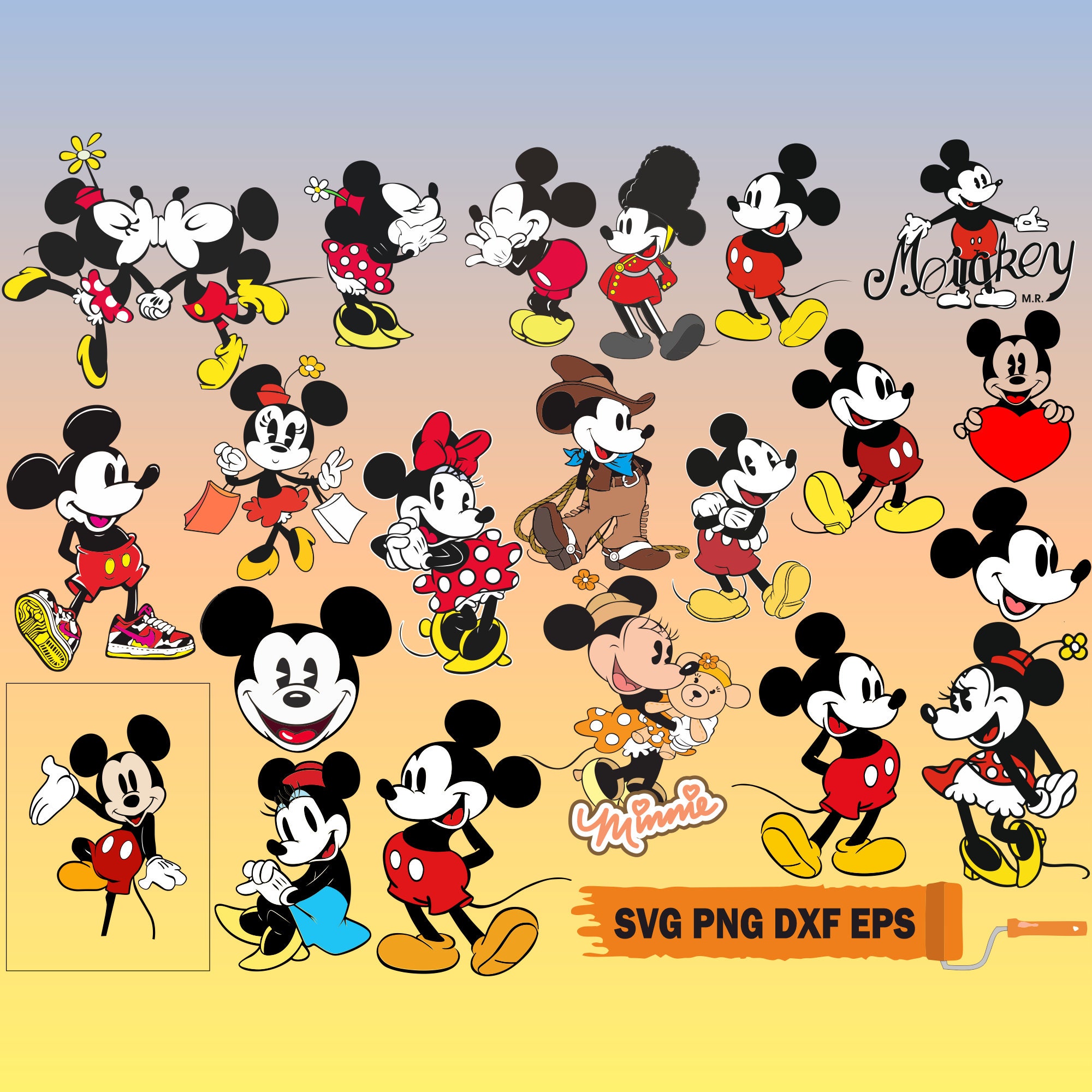 Classic Mickeymouse SVG Png Dxf Pdf Eps Cricut Files Silhouette Cut ...