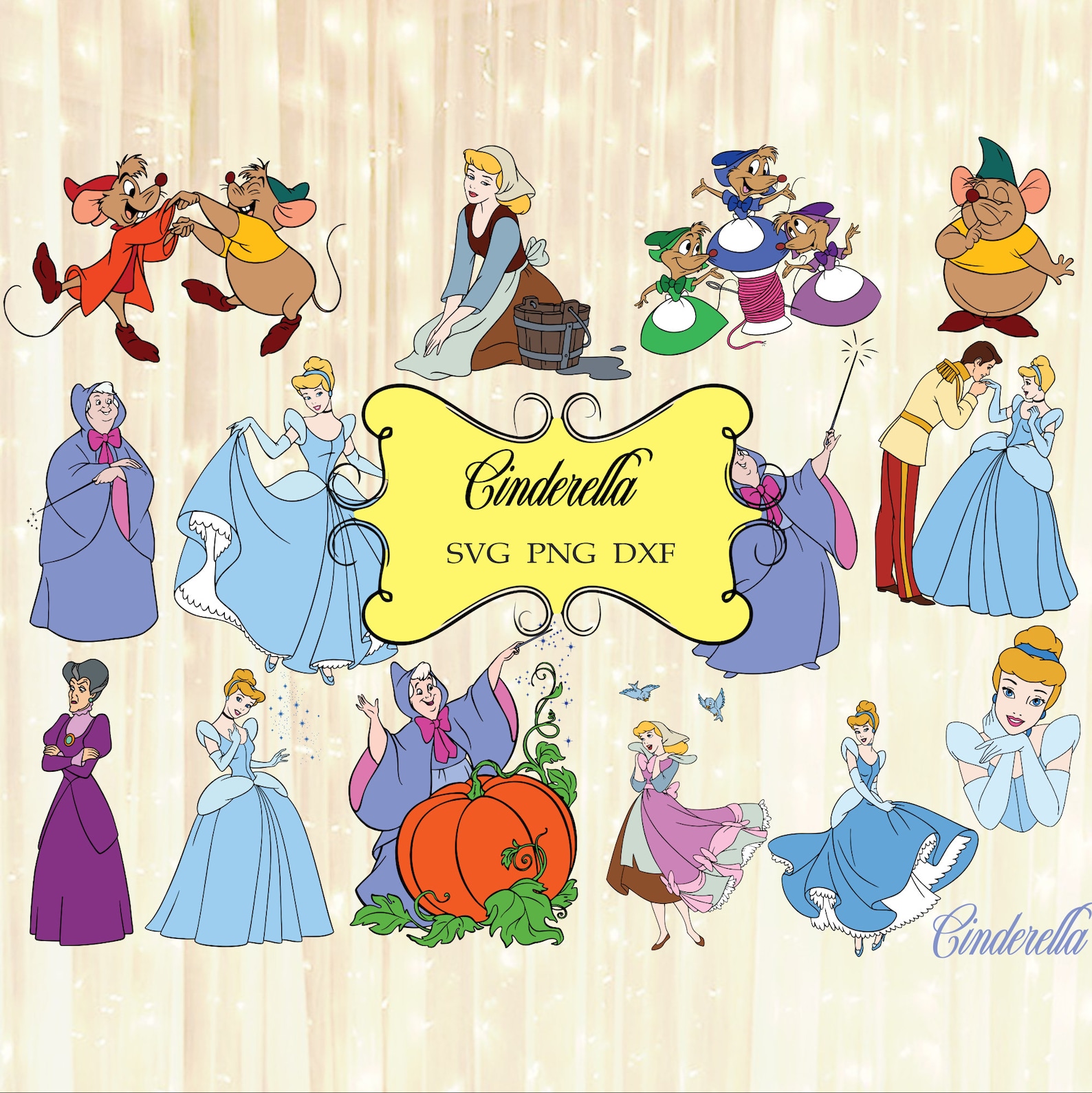 Cinderellasvg Bundle, Disneysvg Bundle, Glass Slipper Svg, Midnight Svg ...
