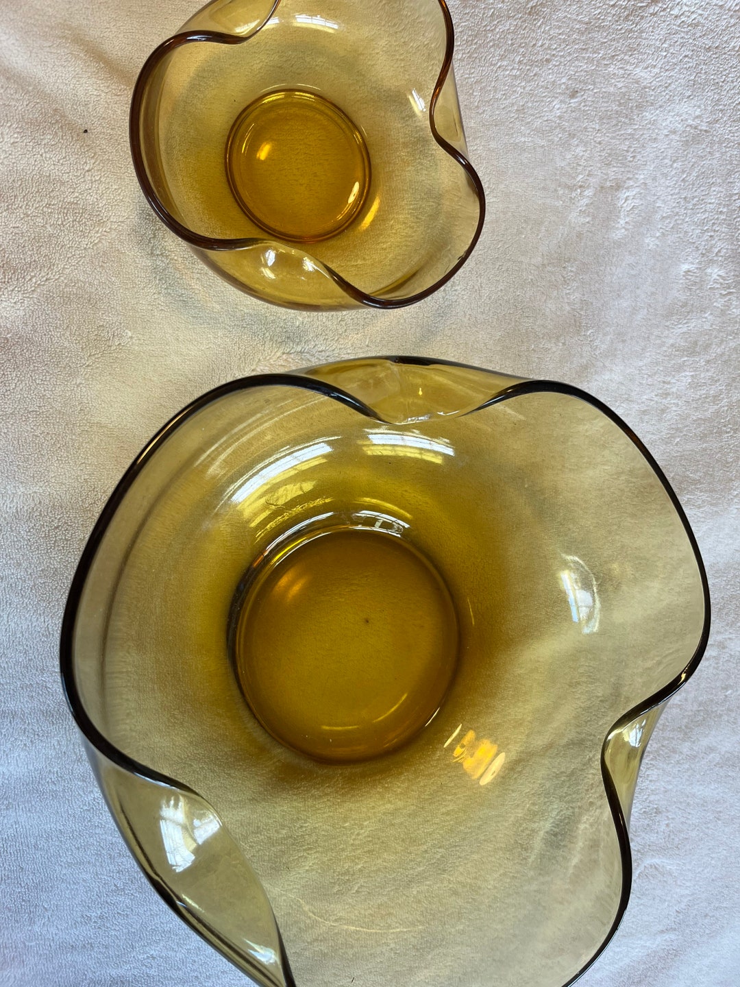 Anchor Hocking Wavy Amber Chip and Dip Set - Etsy