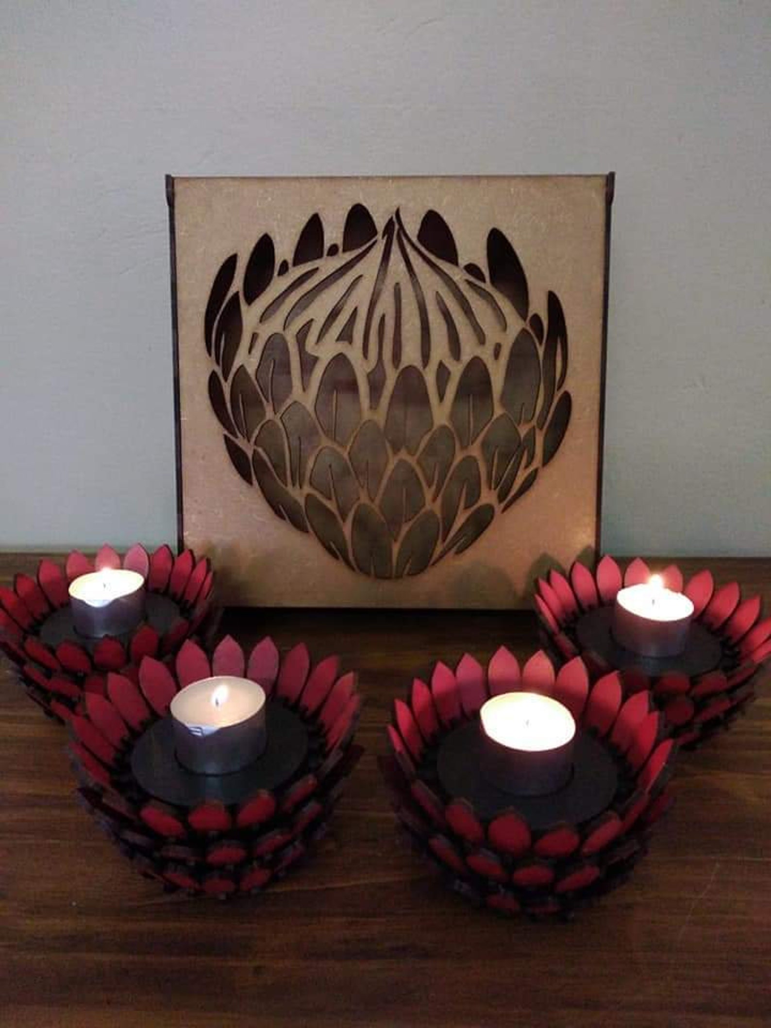 Protea Box With Candle Holders - Download File - Etsy