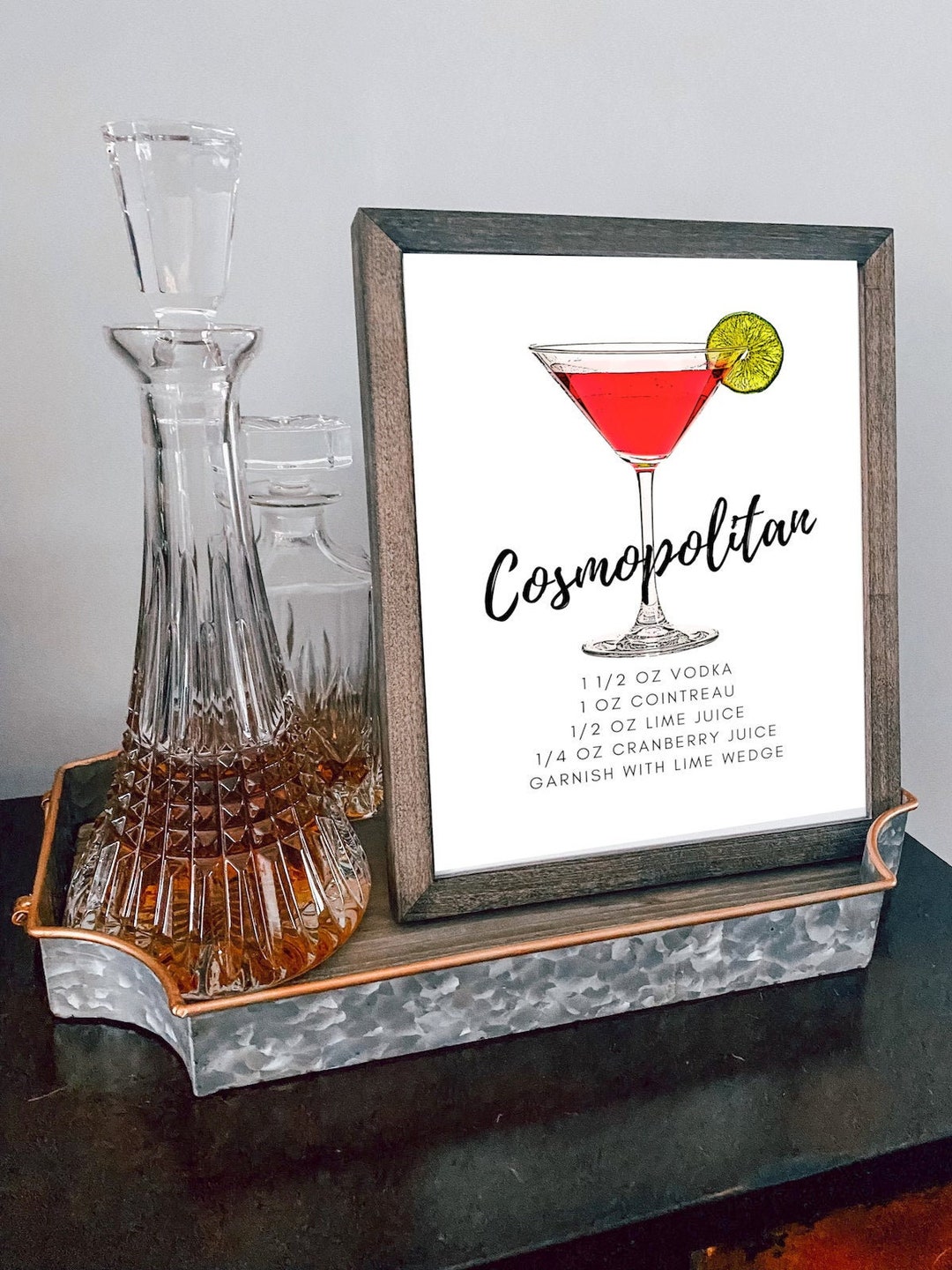 Cosmopolitan Cocktail | Instant Download | Drink Recipe | Bar Sign ...