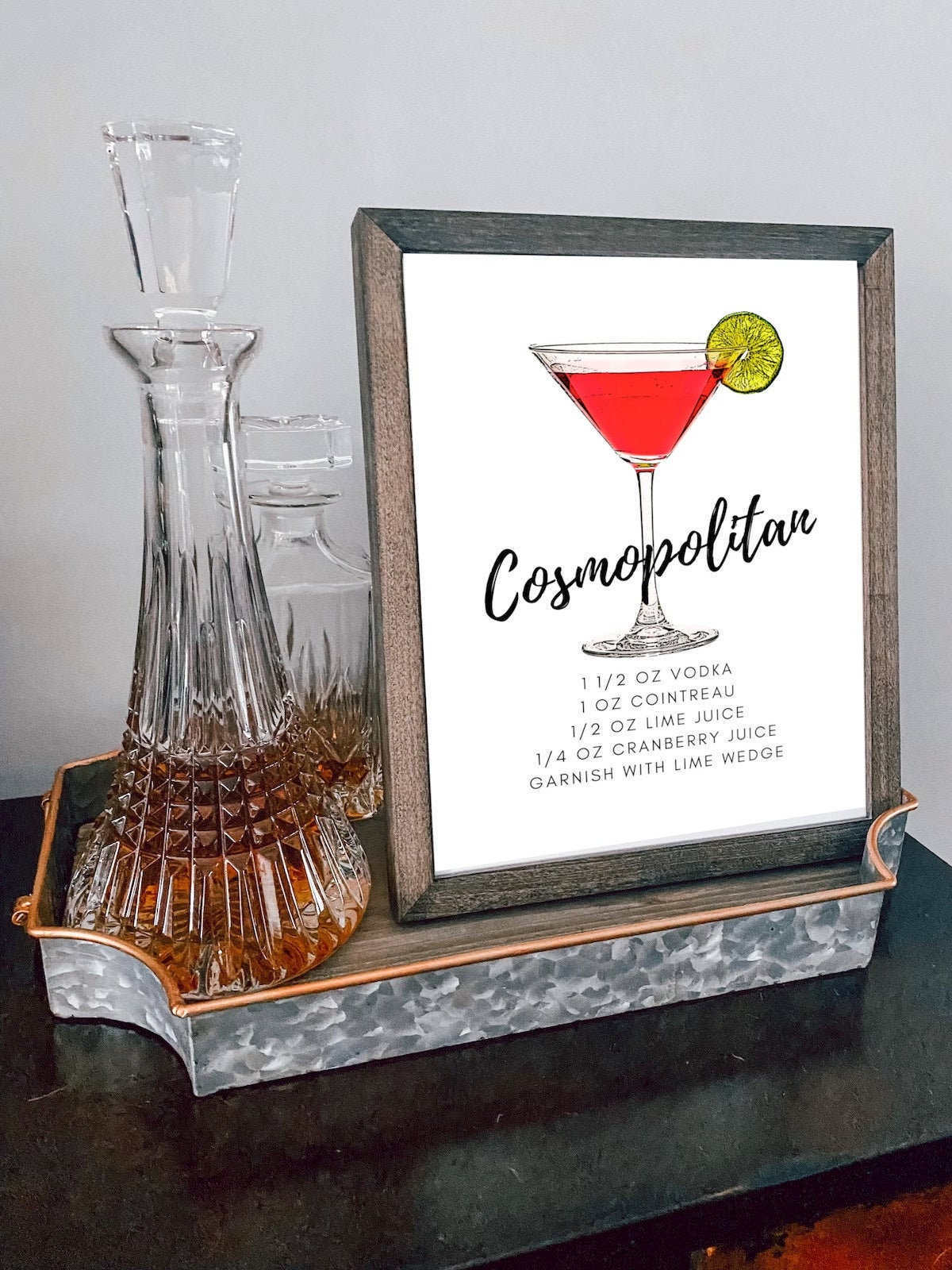 Cosmopolitan Cocktail | Instant Download | Drink Recipe | Bar Sign ...