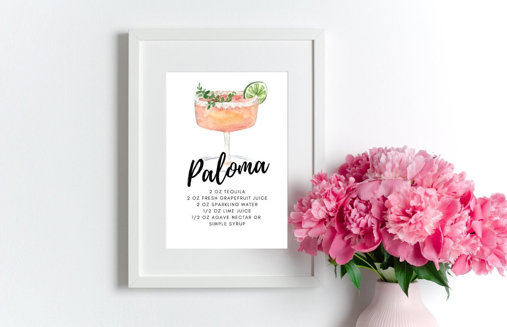 Paloma Cocktail | Instant Download | Drink Recipe | Bar Sign | Cocktail ...