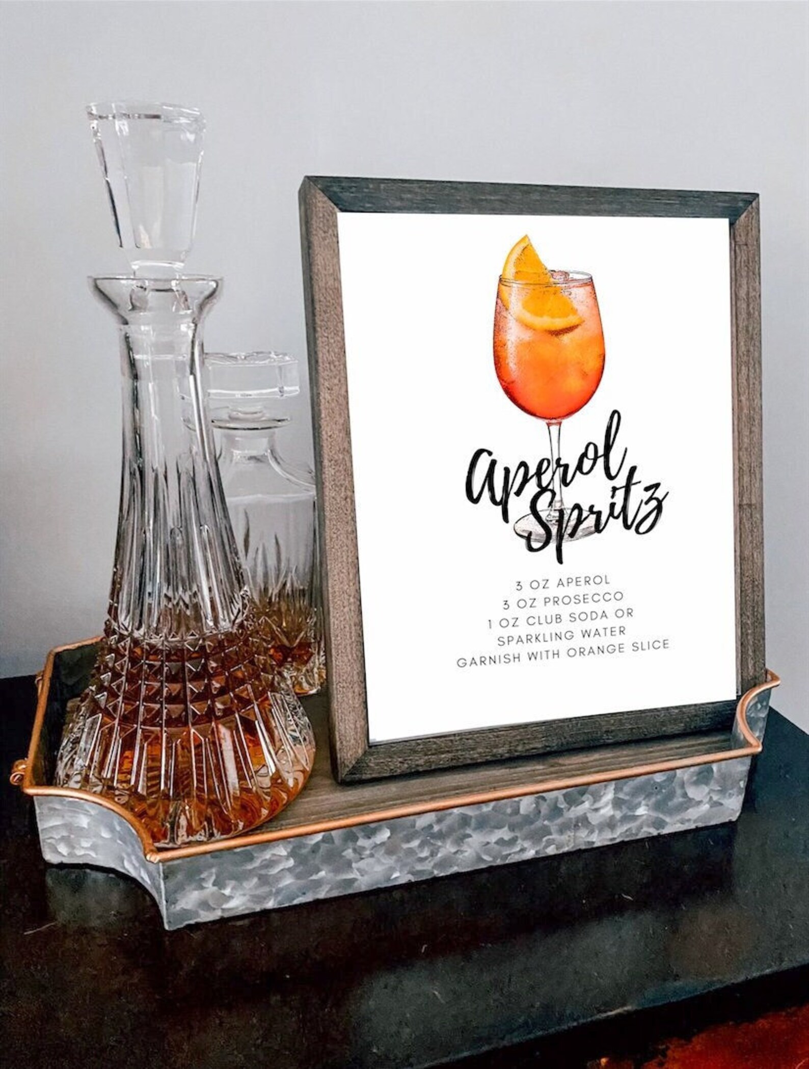 Aperol Spritz Cocktail | Instant Download | Drink Recipe | Bar Sign ...