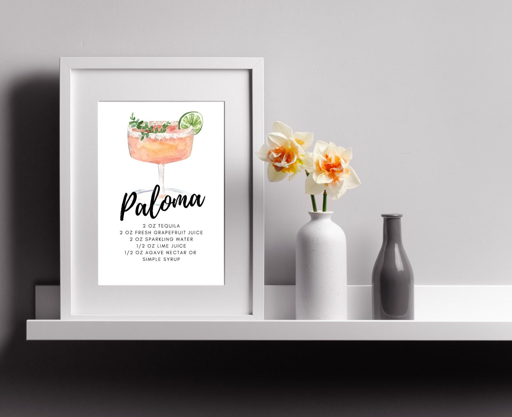 Paloma Cocktail | Instant Download | Drink Recipe | Bar Sign | Cocktail ...