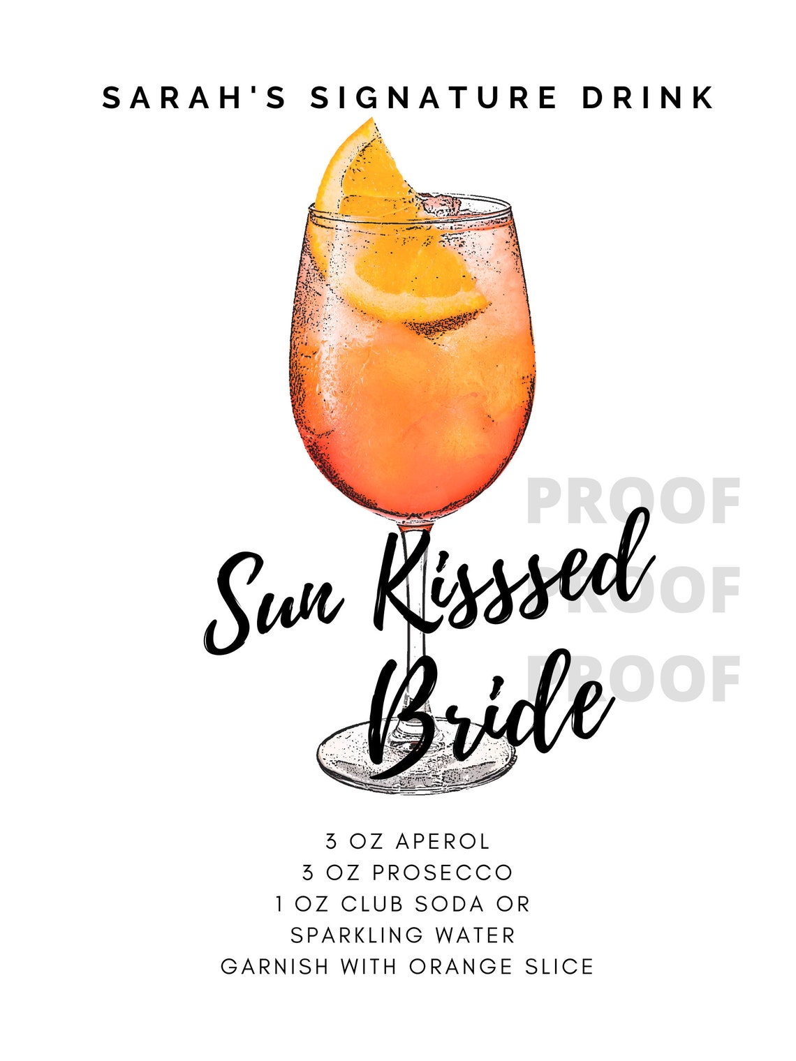 Custom Drink Cocktail Print | Instant Download | Wedding Cocktail ...