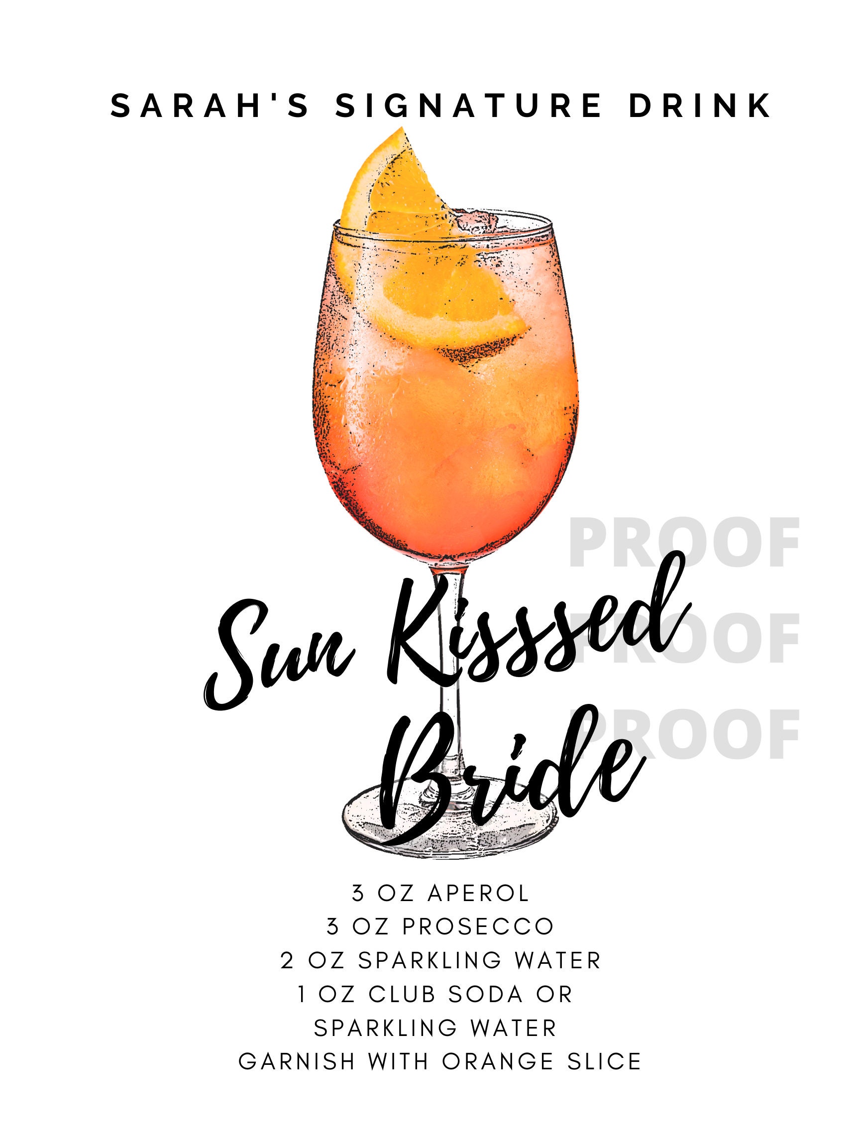 Custom Drink Cocktail Print Instant Download Wedding Cocktail Drink ...