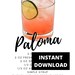 Paloma Cocktail | Instant Download | Drink Recipe | Bar Sign | Cocktail ...