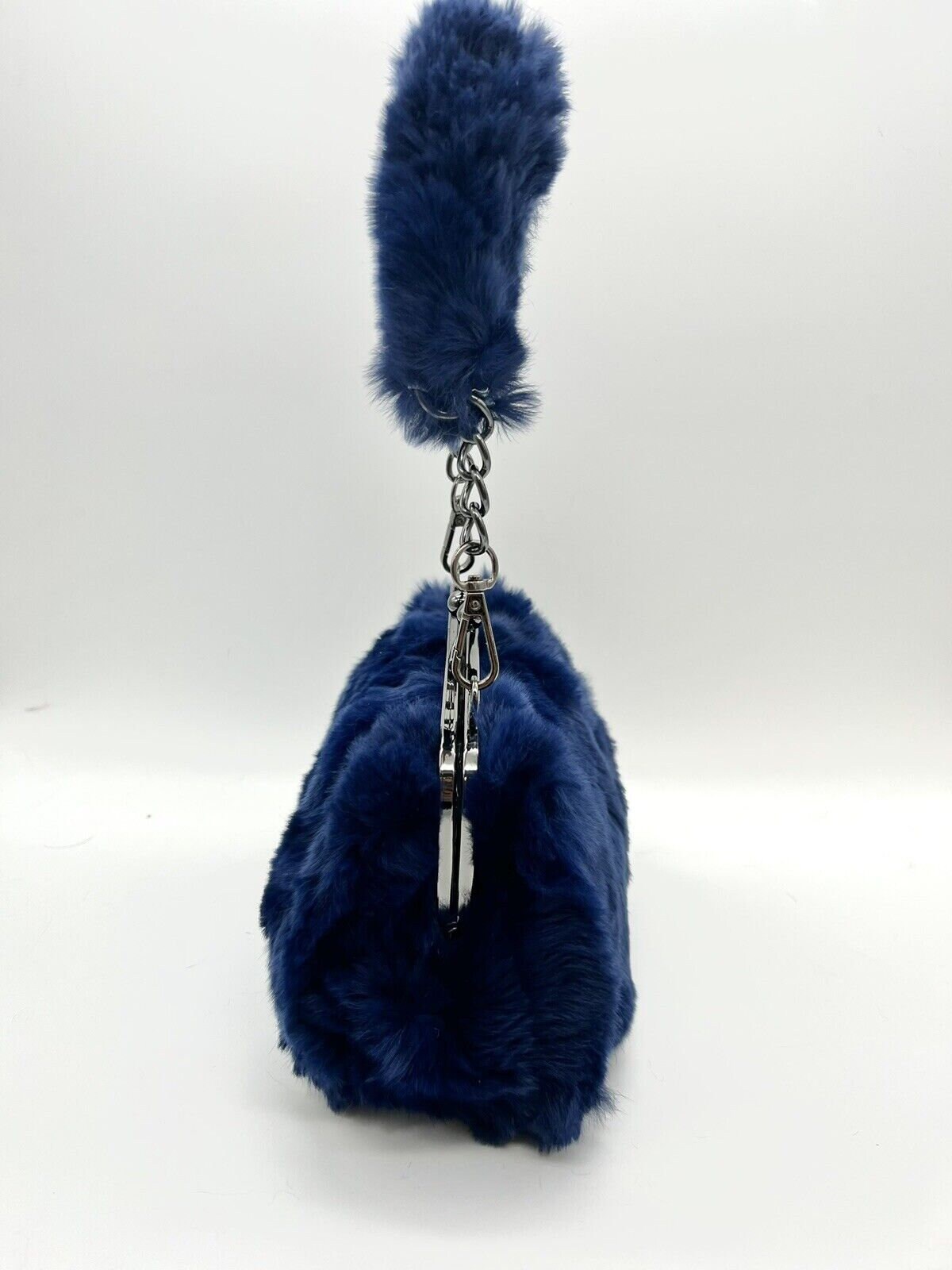 New 100% Handmade Rabbit Fur Handbag/crossbody Kiss Lock Frame Novelty ...