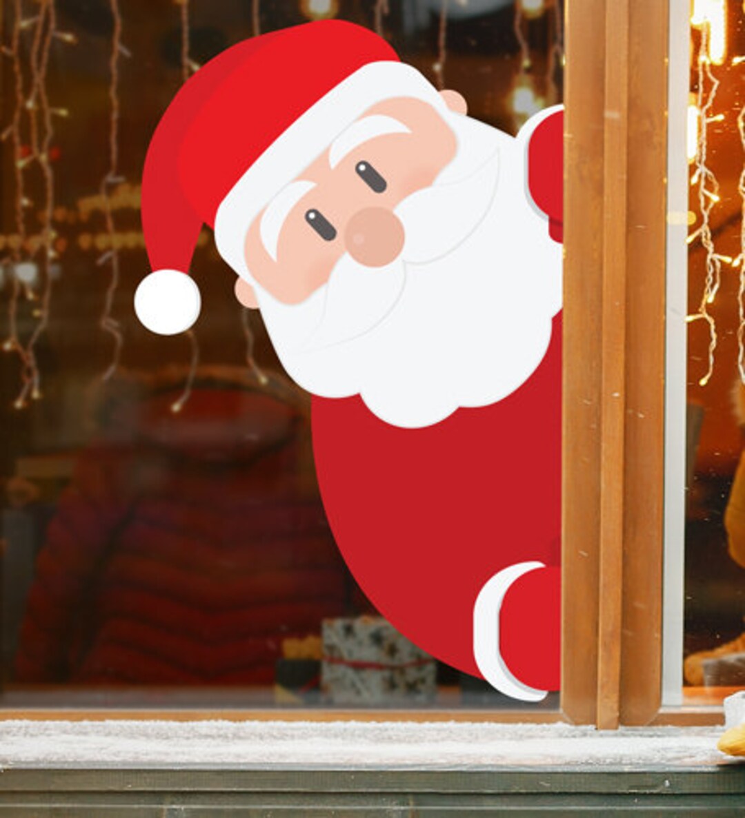 Santa Peeping Christmas Window Sticker / Cling Window Stickers - Etsy UK