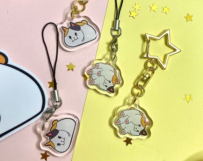 Final Fantasy Fat Cat Minion Charm FFXIV Mog 14 Key Chain Key Ring ...