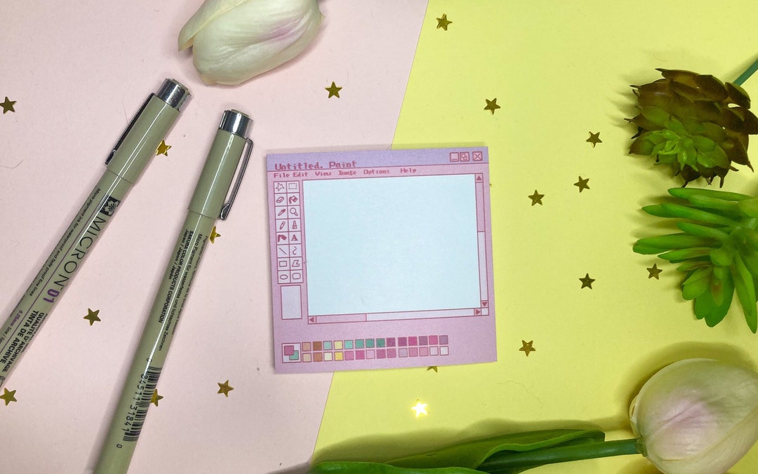 Microsoft Paint MS Paint Retro Lo-fi Kawaii Nostalgia Aesthetic Memo Pads Stationary Post-it ...