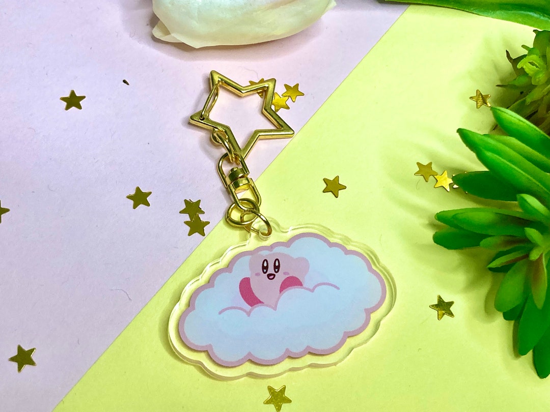 Kirby Pink Cloud Key Chain | Nintendo Fanart | Aesthetic Kawaii | Key ...